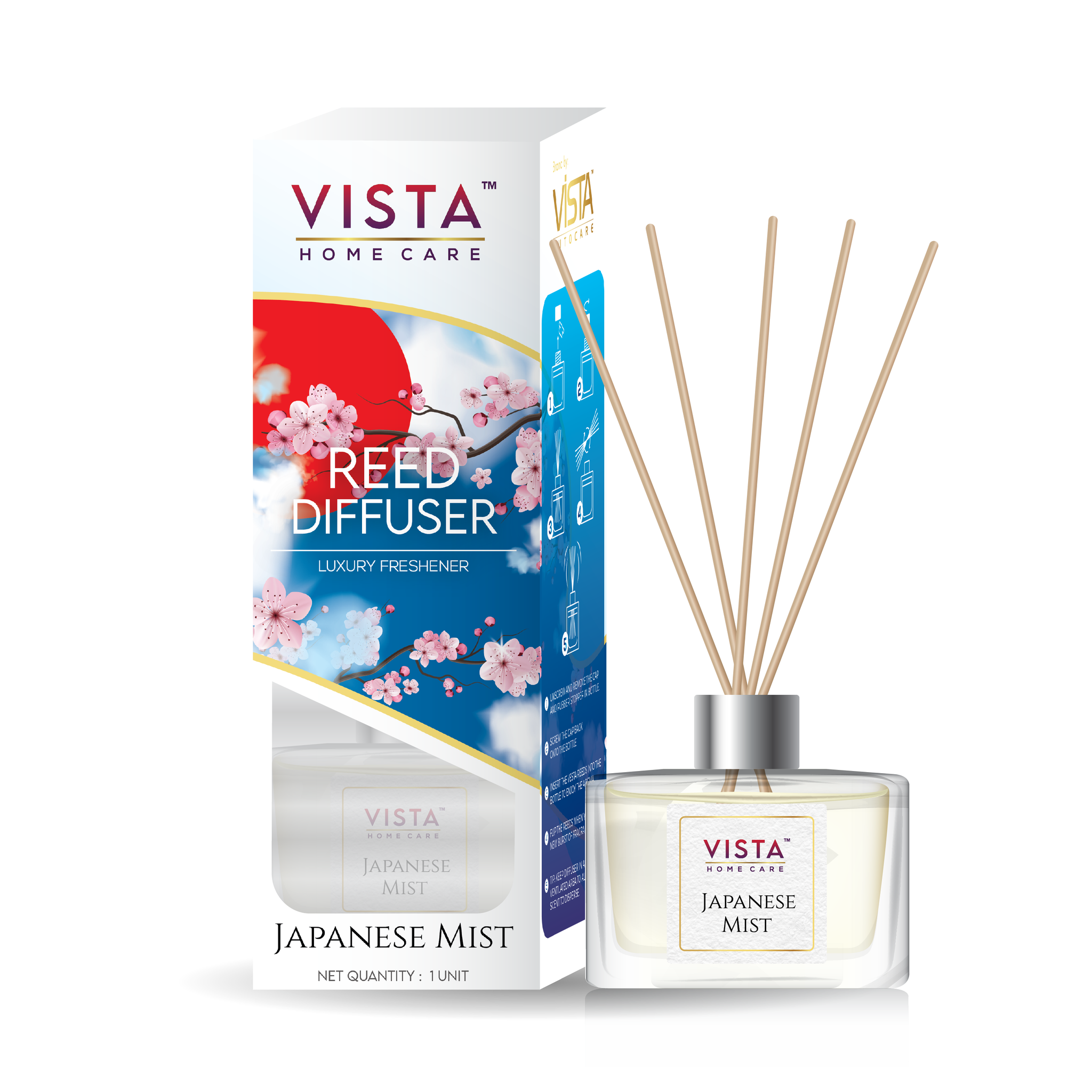 Japanese Mist 1 Unit Reed Diffuser | 100 ml Luxury Air Freshener with