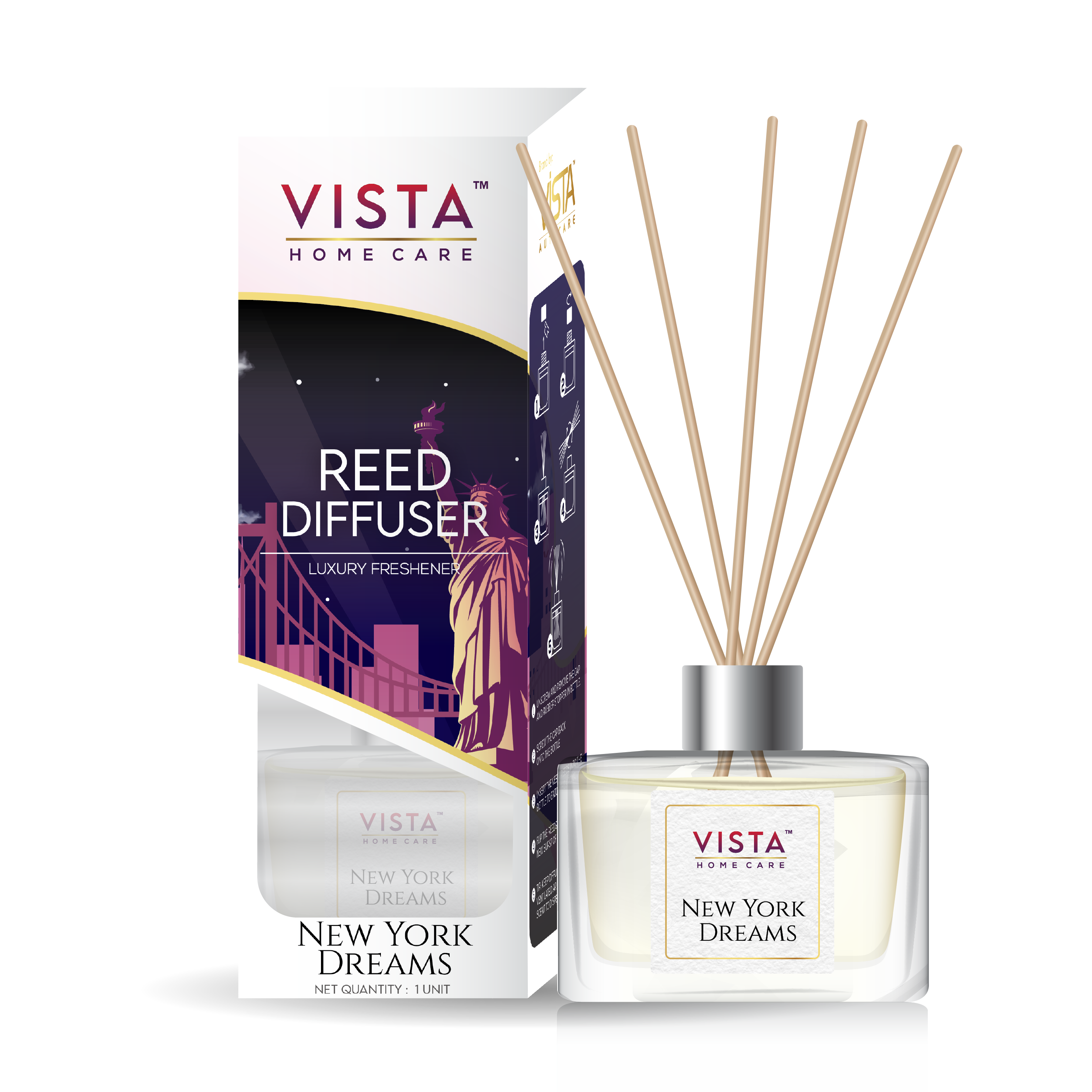 New York Dreams 1 Unit Reed Diffuser | 100 ml Luxury Air Freshener wit